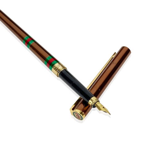 Gucci Vintage Brown and Gold Metal Fountain Pen with - Apr 06, 2021 ...