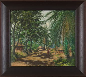 Ngandu Marc (1934 )african Portrait,oil On