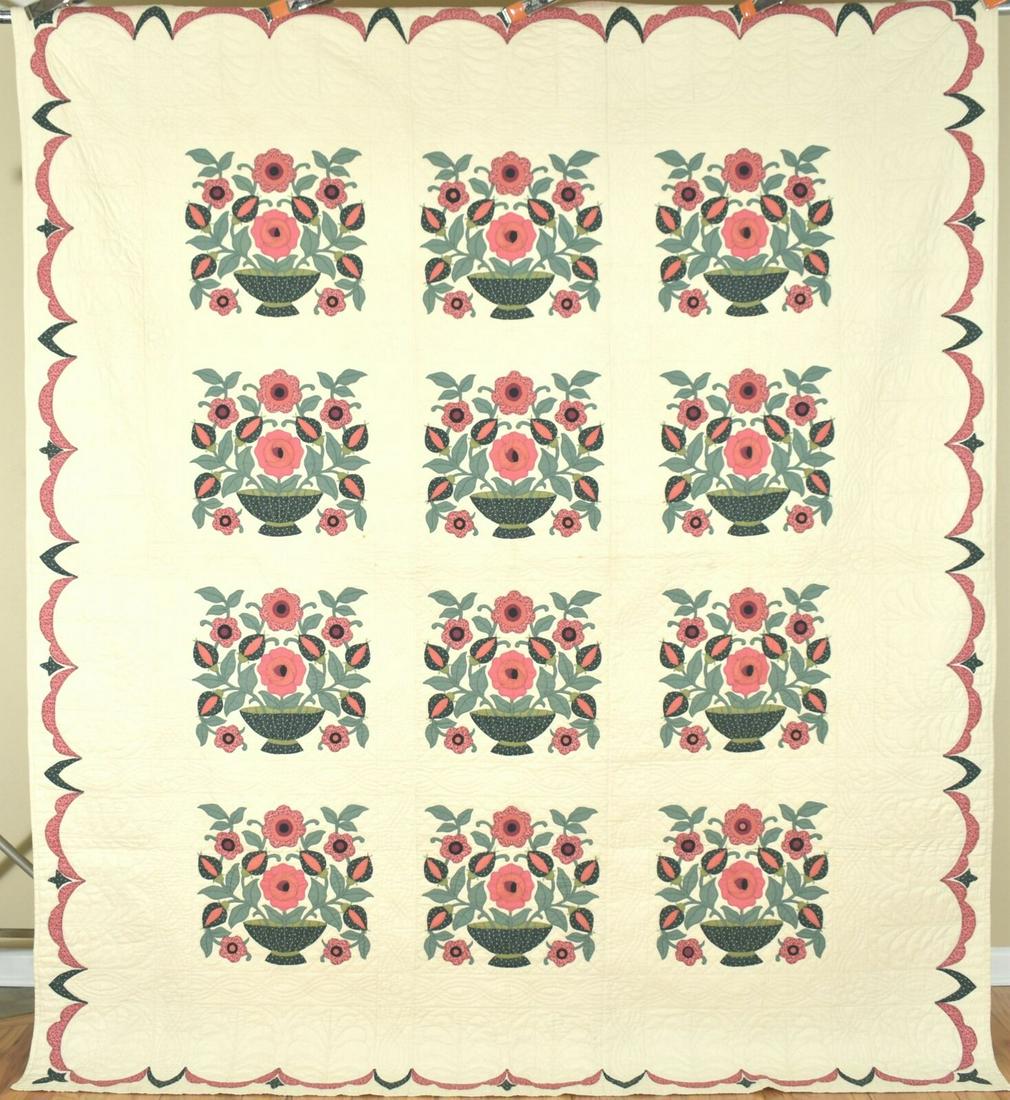 40's "calico Rose" Applique Quilt