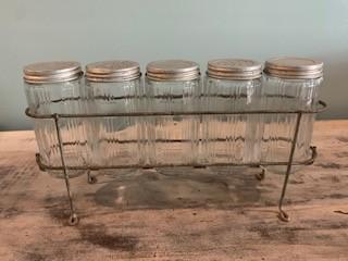 Ultra Rare Hoosier Jar Spice Set In Original Wire Rack - Jun 03, 2021 ...
