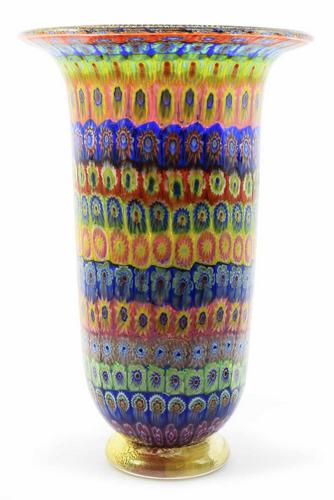 Rossetto Amedeo Top Murano Glass Vase Mosaico Signed
