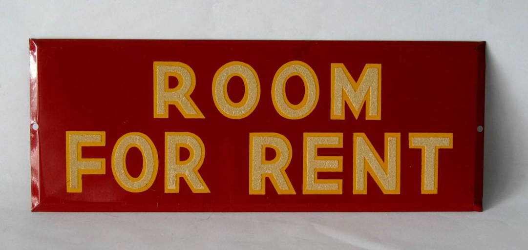 Vintage “rooms For Rent" Sign