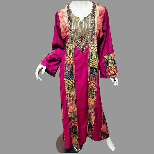 Vtg Middle Eastern Gold Embellished Gems Sequins Robe