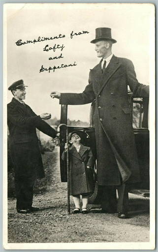 Smallest & Tallest Men Lofty & Seppetoni Antique Real Smallest & Tallest Men Lofty & Seppetoni Antique Real