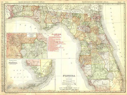 Rand Mcnally Indexed Atlas. Florida