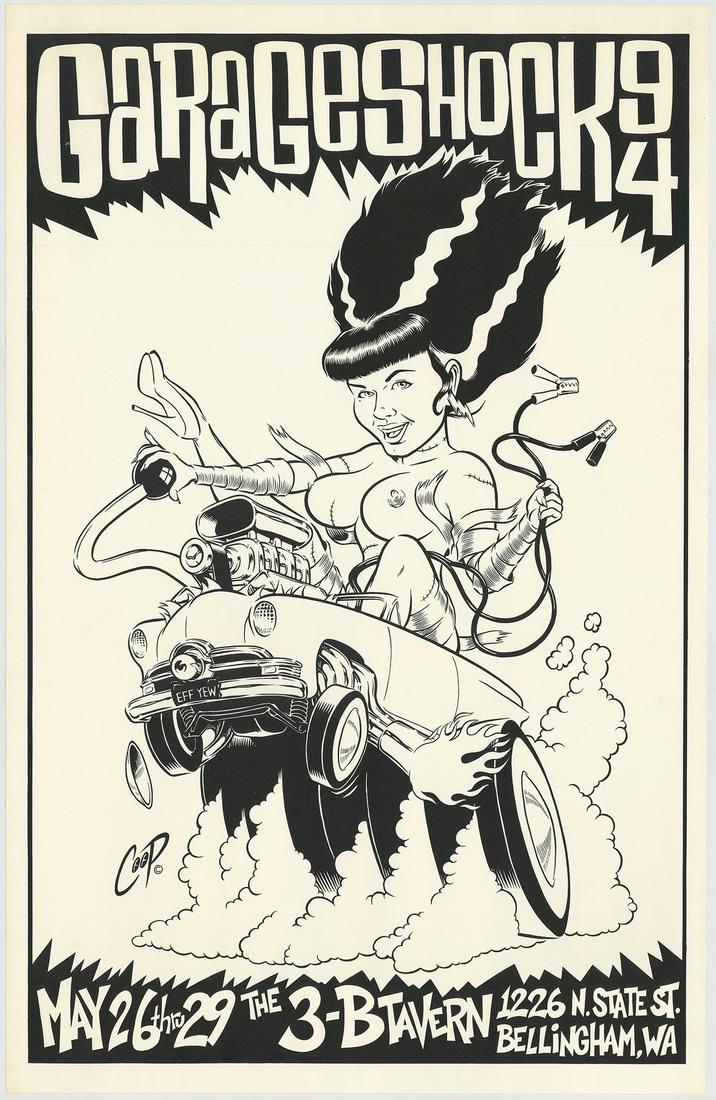 Black And White Garage Shock 1994 Progressive Poster