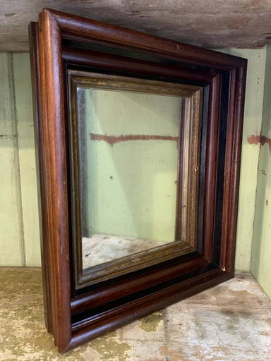Antique Deep Well Picture Frame With Mirror