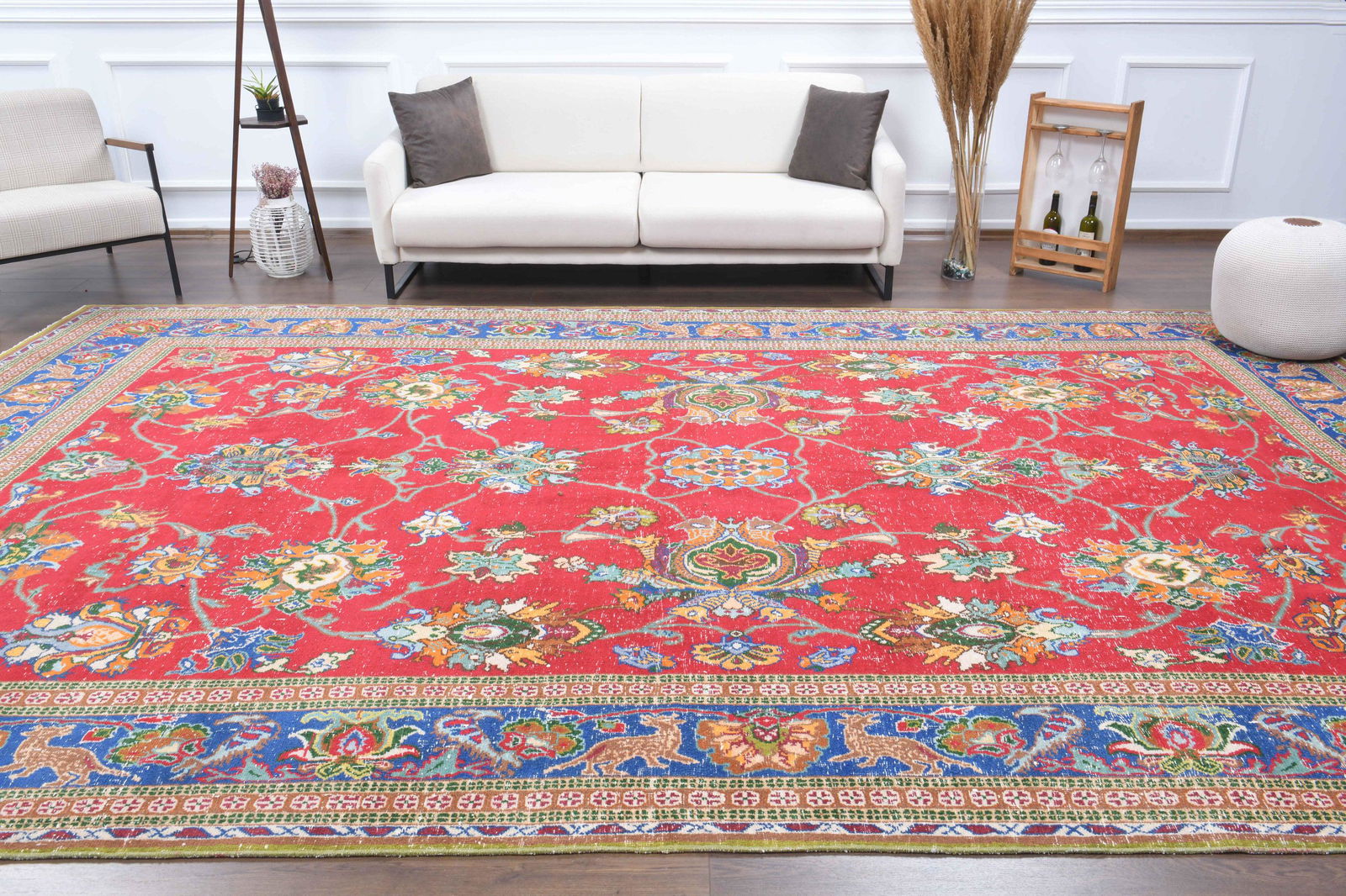 10x15 Turkish Vintage Extra Large Area Rug, Oushak