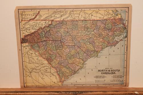 1890 North And South Carolina Map