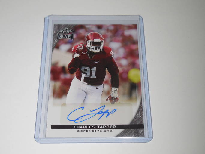 2016 Leaf Draft Charles Tapper Auto Rc Oklahoma Sooners