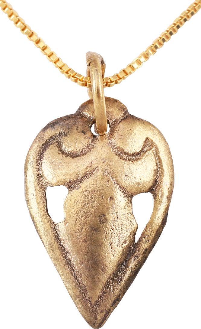 Rare Viking Heart Pendant Necklace C.1000 Ad