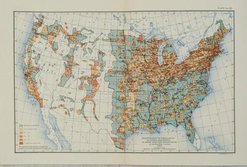 1900 Us Government Map Of Us Urban Population