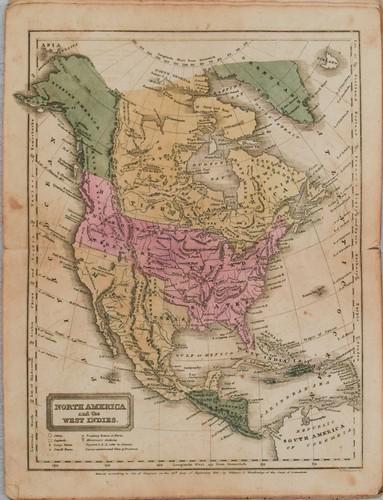 1821 Woodbridge Map Of North America And Caribbean