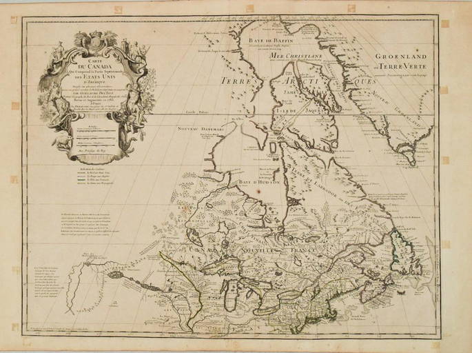 1783 Delisle/dezauche Map Of Great Lakes And Canada