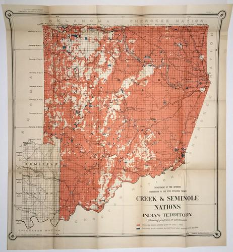 Creek And Seminole Nations Indian Territory. Showing