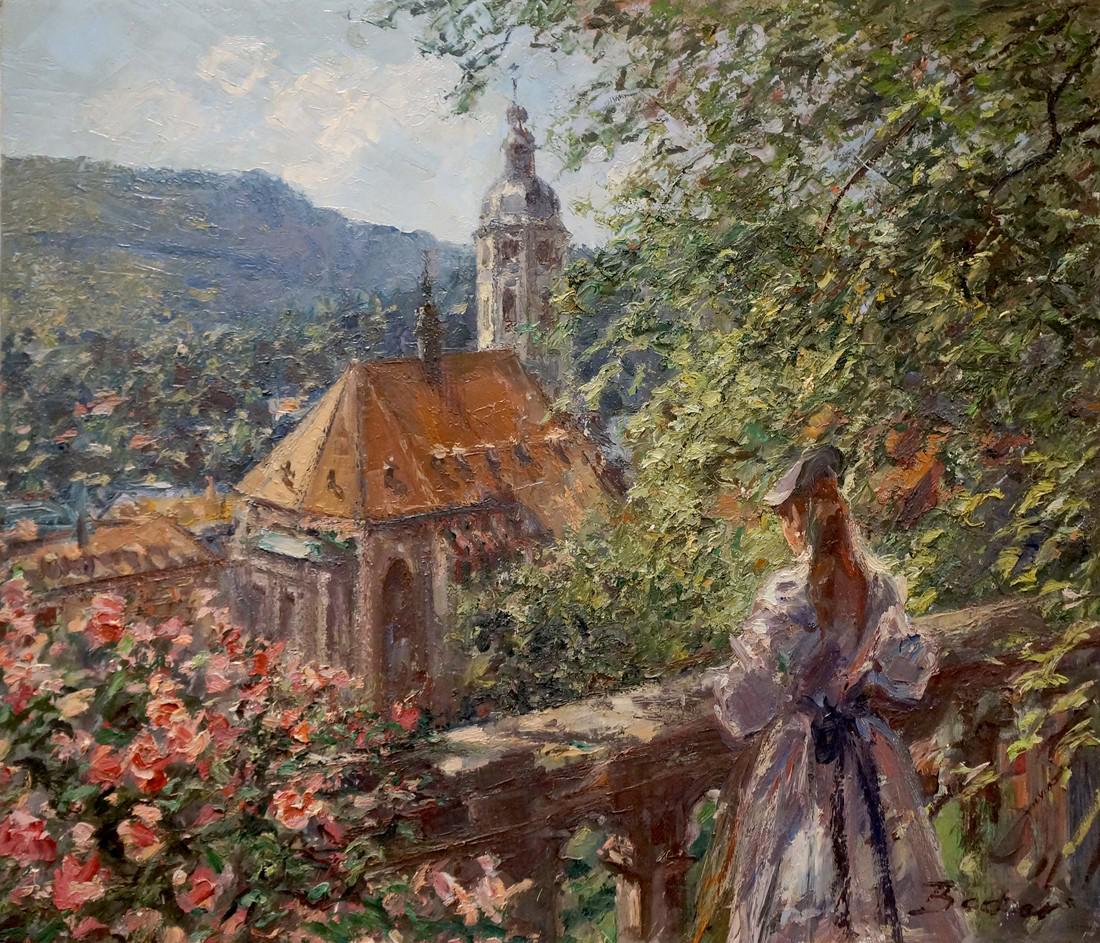 Oil Painting Estate Landscape Hans Becker