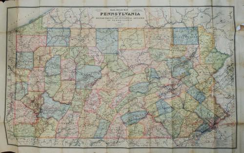 1910 Railroad Map Of Pennsylvania By Wall Railroad