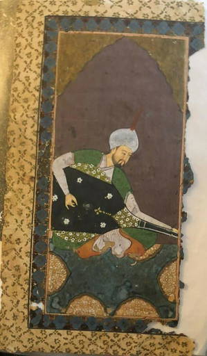 Antique Islamic Persian Safavid Miniature Painting 19th