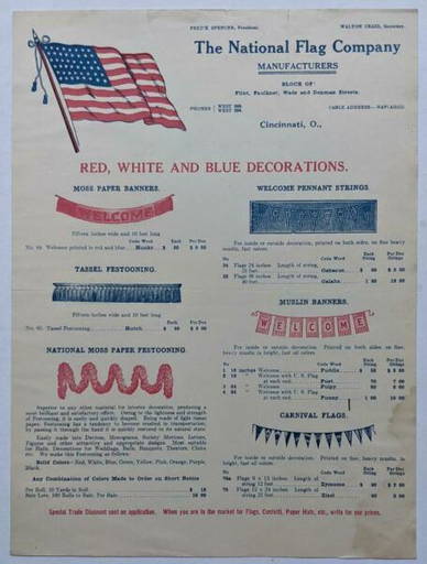c. 1890 s OLD VINTAGE ADVERTISMENT FLYER, NATIONAL FLAG - Dec 09, 2021 ...
