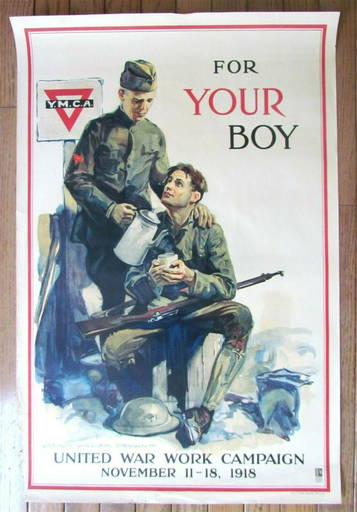 Us Wwi Poster United War Work Campaign 1918 Original
