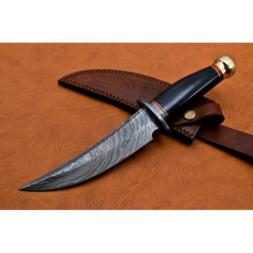 Everyday Carry Hiking Hunting Damascus Steel Knife Horn