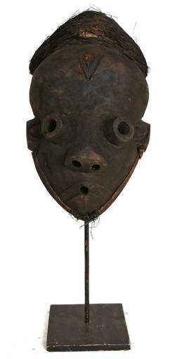 Mbangu Distorted Mask – Wood, Textile