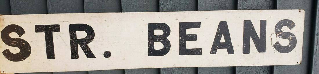 Old Vegetable Sign String Beans Country Store