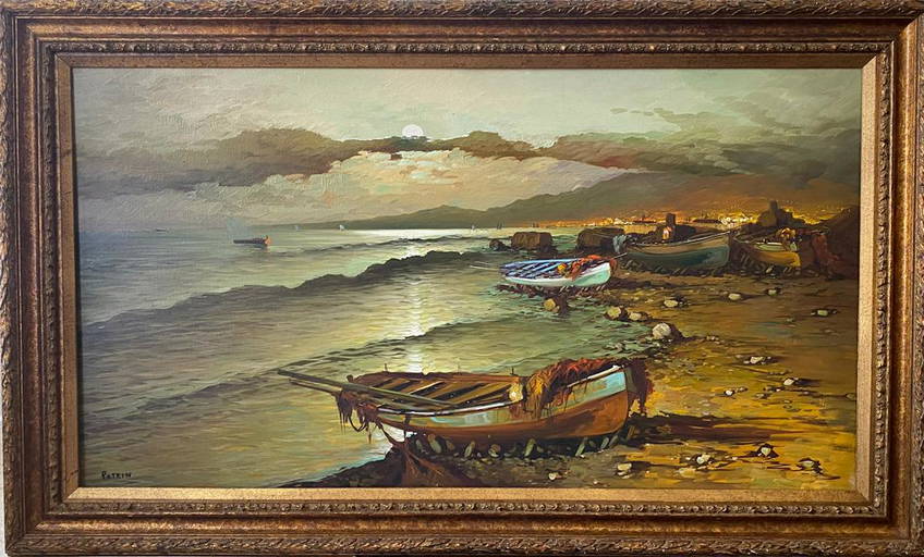 Alessandro Petrin, Moon Light, Framed Original Oil Painting