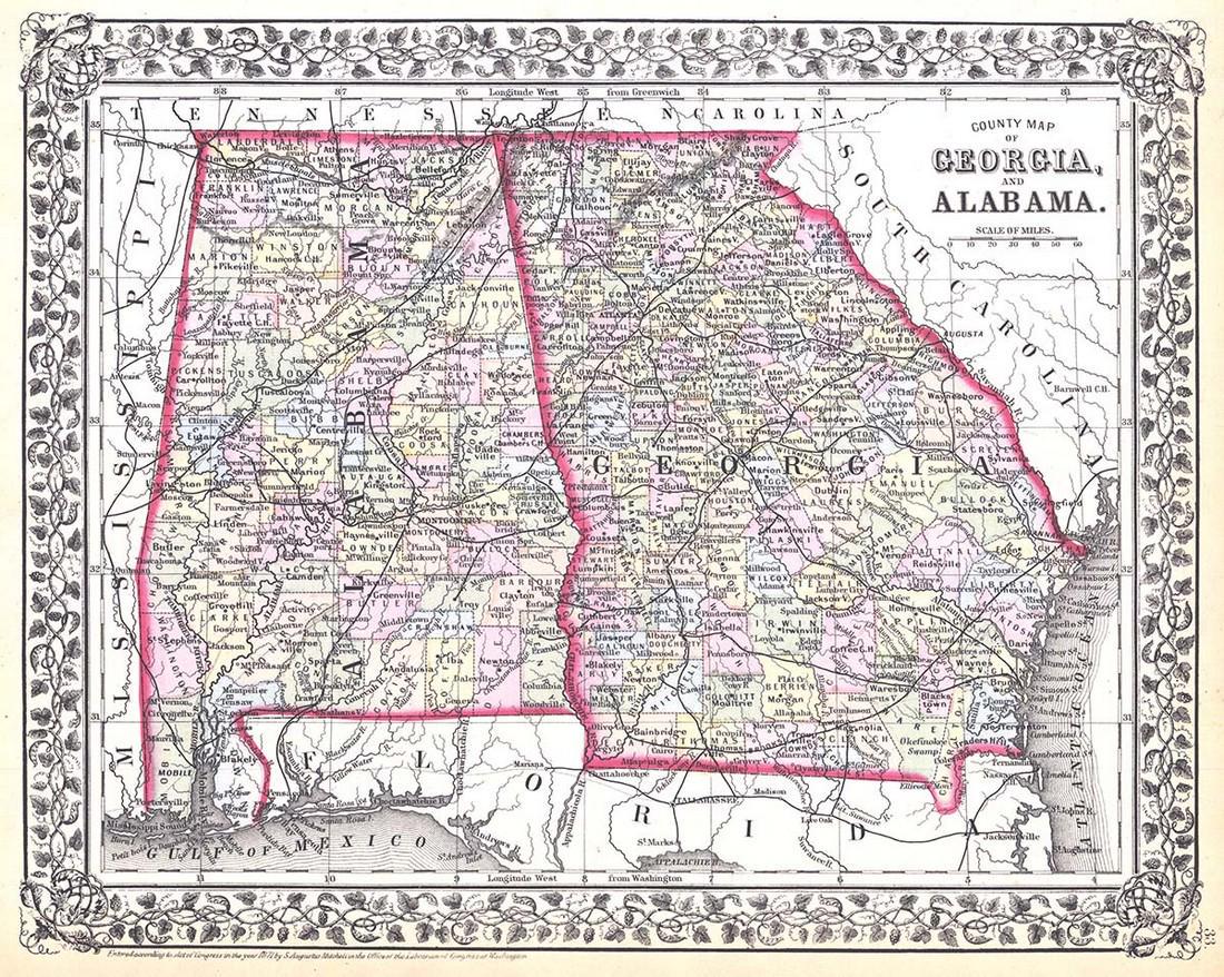 County Map Of Georgia And Alabama