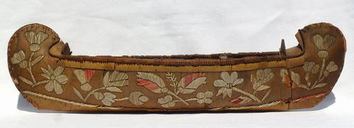 Amerindian Miniature Birch Bark Canoe.