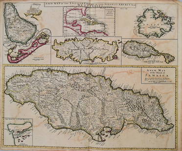 1721 Senex Map Of British Caribbean Islands A New