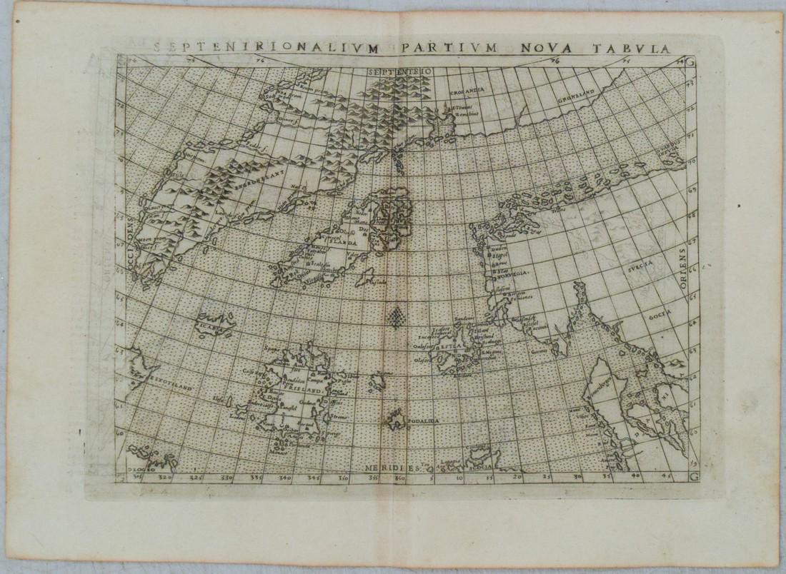 1574 Ruscelli Map Of Northern Atlantic Septenirionalium Partium Nova Tabula