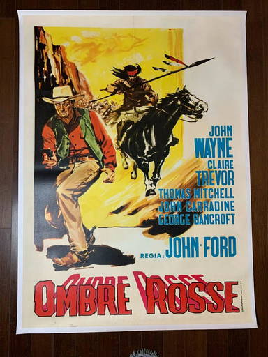 Stagecoach John Wayne, John Ford Art By Morini (1939) 39.875" X 53.125 ...