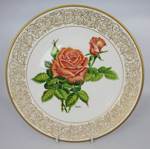 Boehm Rose Cabinet Plate