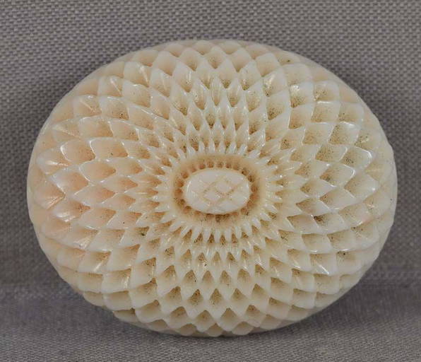 1930s CORAL OBIDOME netsuke CHRYSANTHEMUM - May 11, 2022 | Jasper52 in NY