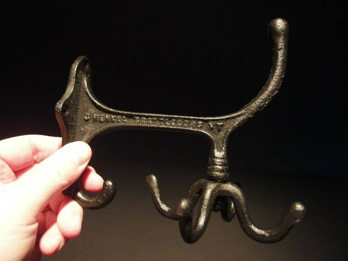 BLACK Cast Iron Hook Rotating Bracket Spinning Coat Hanger (#0172) on ...