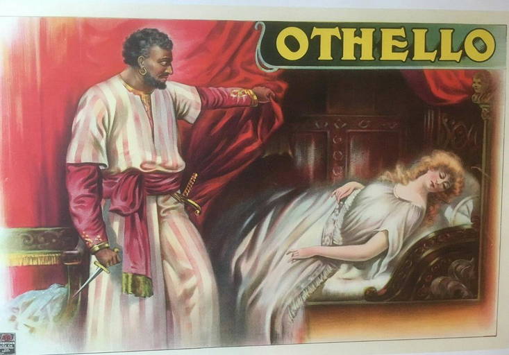 Original Vintage C.1920 English Othello Opera Poster Linen Backed
