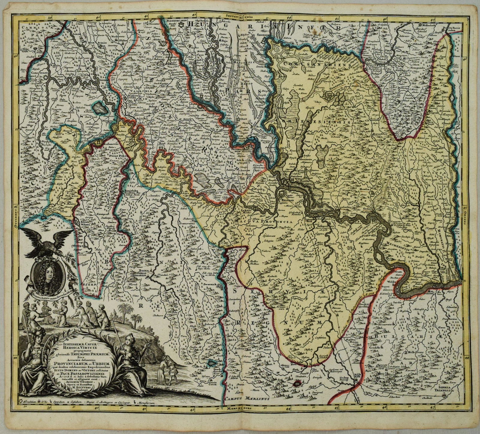 Buy 1730 Seutter Map of Northern Balkans -- Iustissimae Causae Heroica ...