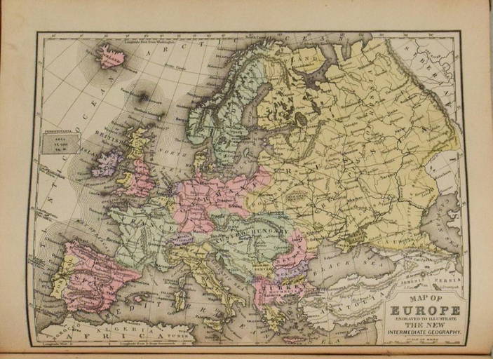 Buy 1891 Mitchell Map of Europe -- Map of Europe… | Jasper52 in NY