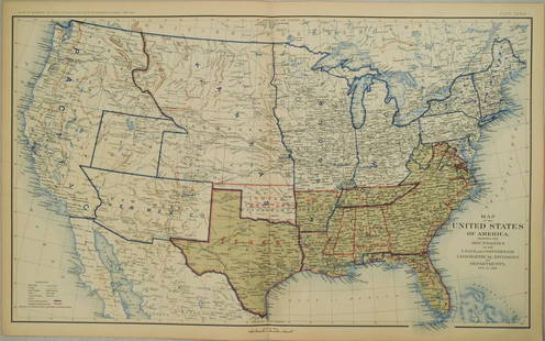 1893 Government Map Of Civil War Era United States Map Of The United ...