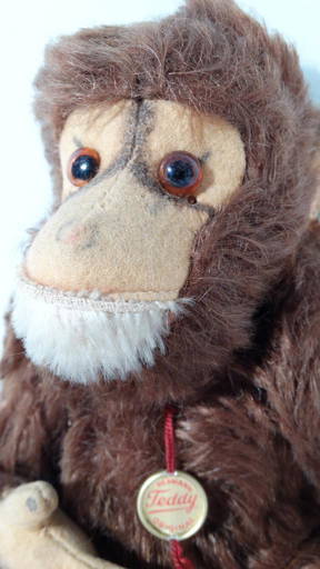 Hermann Brown Chimp 22cm 9 Inches Gold & Red Hang Tag Jointed Made West ...