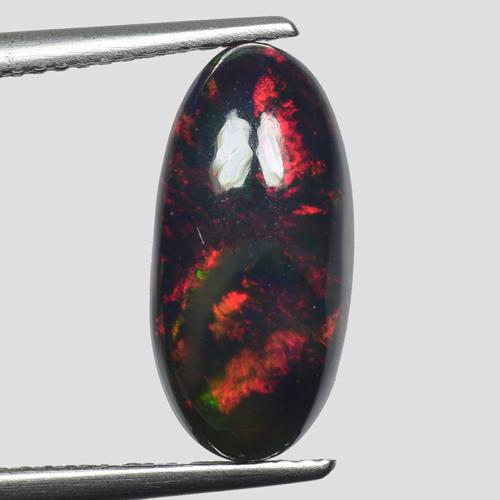 3.00cts Premium Top . Solid Black Opal Rainbow Play Of Color Chaff ...