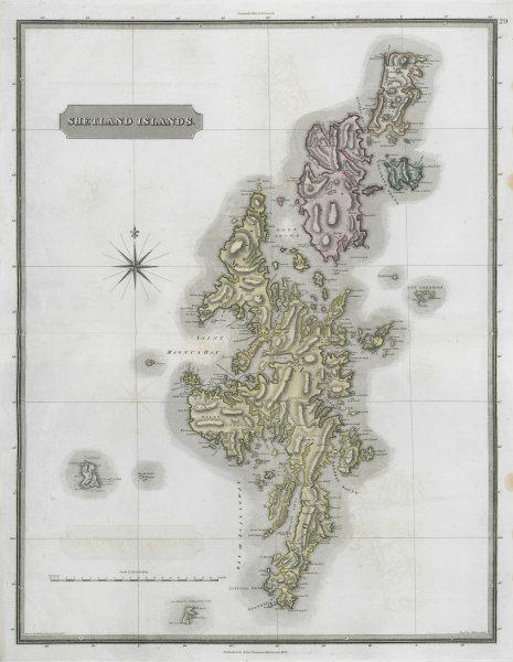 Shetland Islands. Lerwick. Scotland. Thomson 1832 Old Antique Map Plan ...