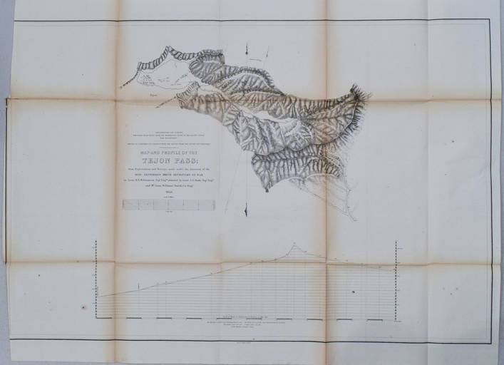 1853 Williamson Map Of Tejon Pass, California Map And Profile Of The ...