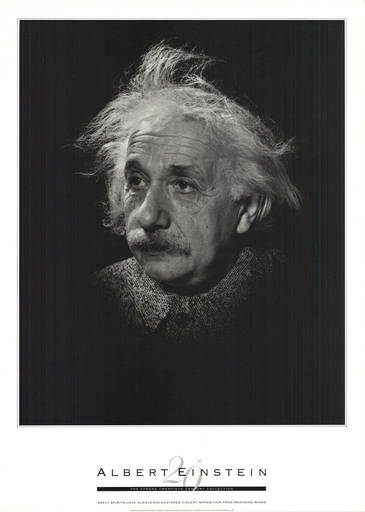 Albert Einstein 1990 Offset Lithograph 27.5" X 19.75"
