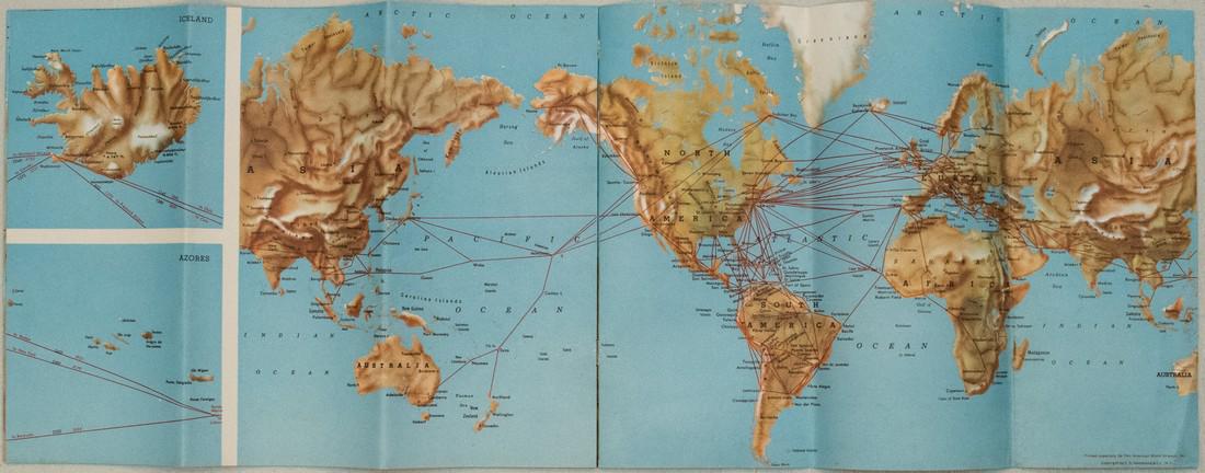 1950s Pan Am World Route Maps Route Maps Pan American