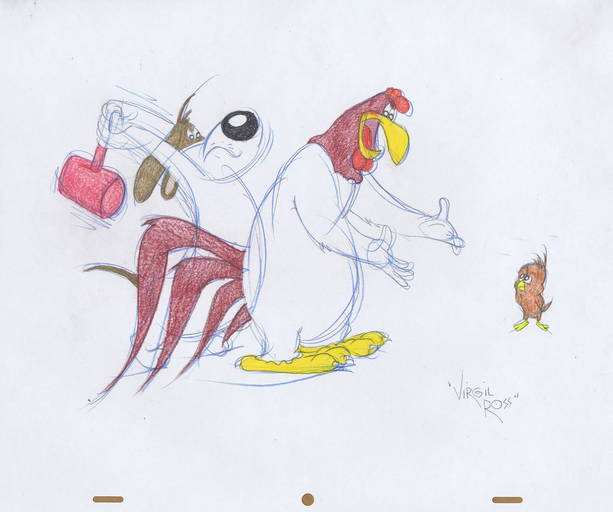 Warner Brothers Original 1990's Color Drawing Virgil Ross Foghorn ...