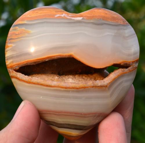 148 Grams Banded Onyx Carving Heart