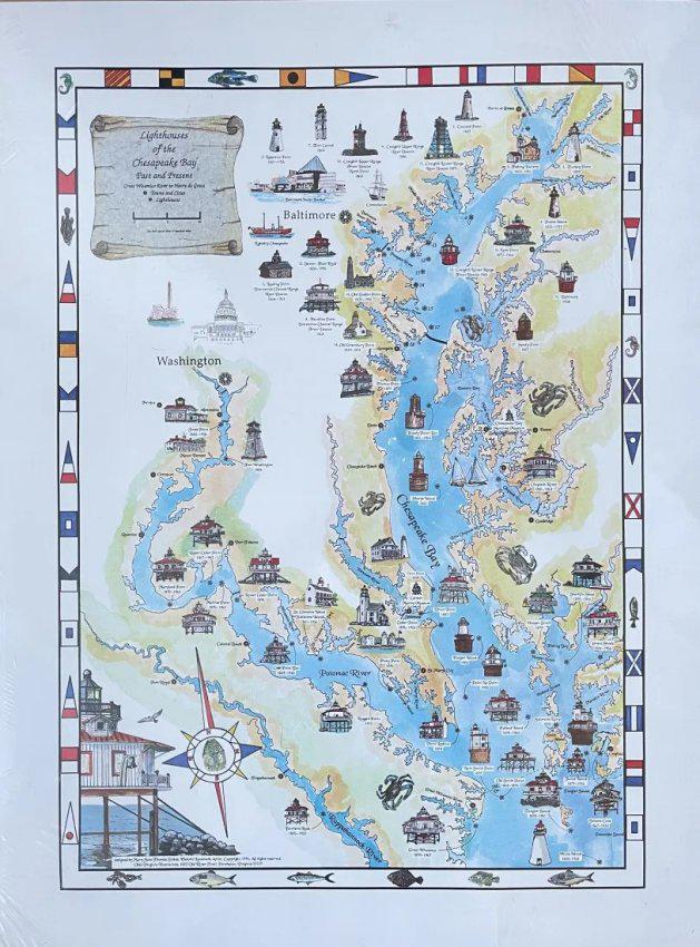 M. J. Thomas Stokes Historically Accurate Map Of Chesapeake Bay ...