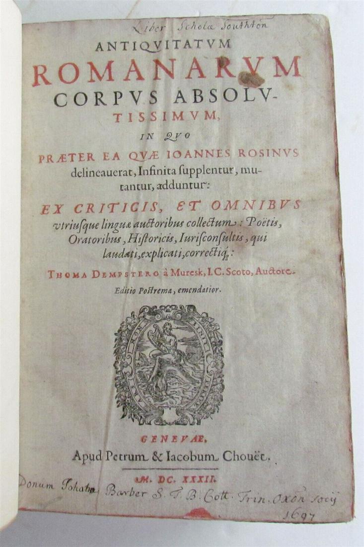 1632 Antiquitatum Romanarum Corpus Absolutissimum Antique In Latin ...